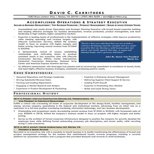 David Carrithers Resume 707 484-3620 | PDF