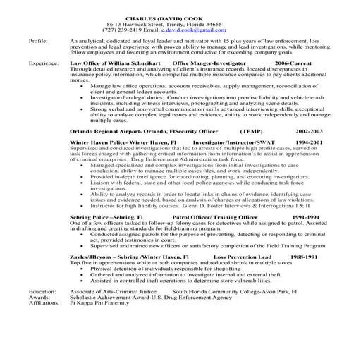 David Cook Resume | DOC