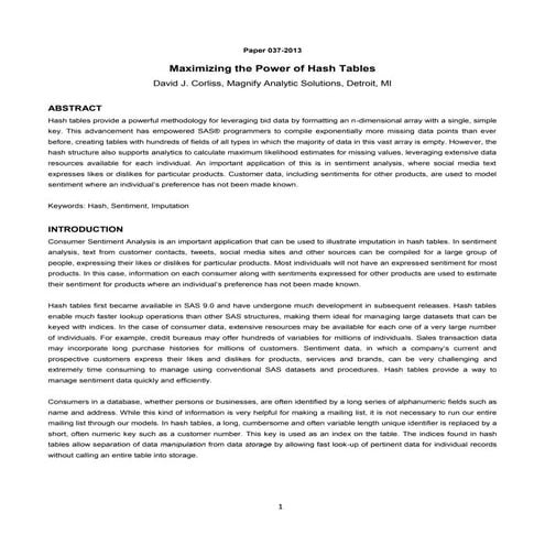 Whitepaper: Maximizing the Power of Hash Tables | PDF