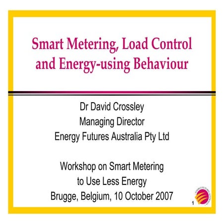 Smart Metering, Load Control and Energy-using Behaviour | PDF