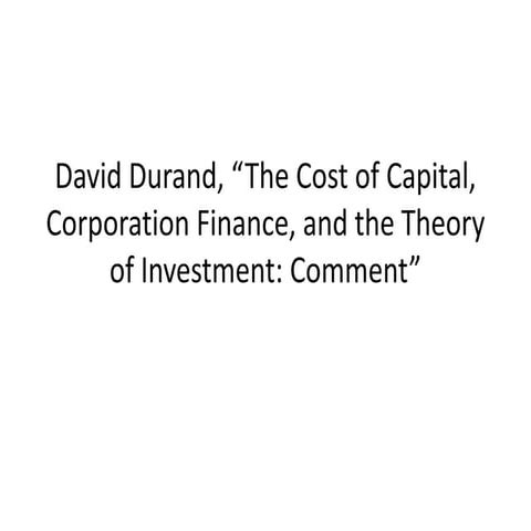 David durand 1959 report | PPTX
