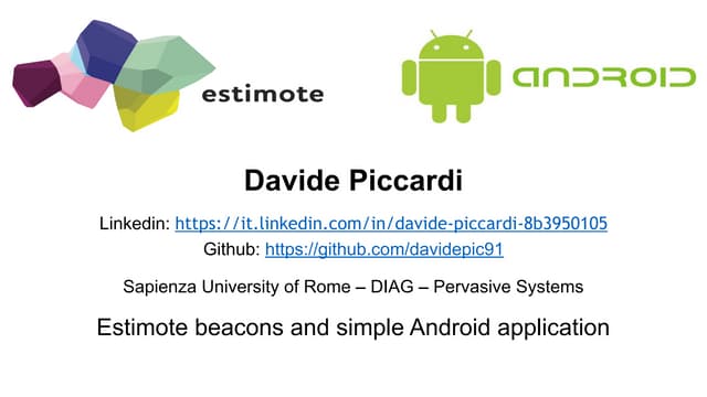 Estimote Beacons And Simple Android Application Full Ppt