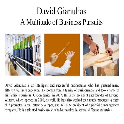 David gianulias a multitude of business pursuits | PPT