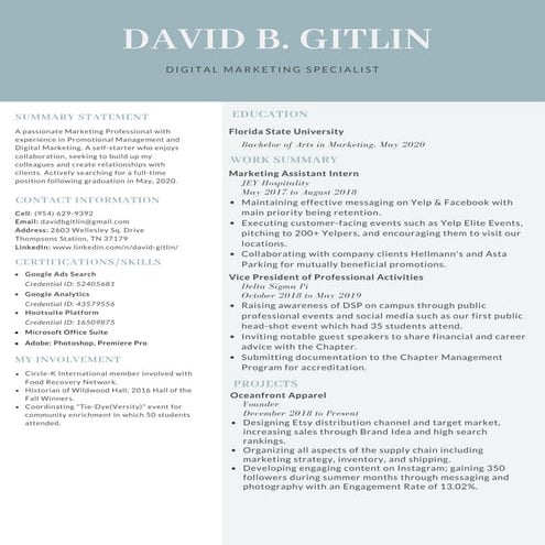 David Gitlin Resume | PDF