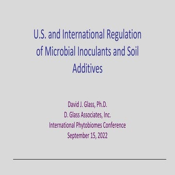 U.S. and International Regulation of Microbial Inoculants and Soil ...