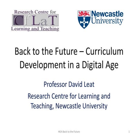 David Leat Keynote - Back to the future | PDF