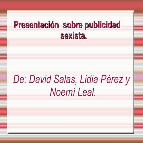 Presentación sobre sexismo y publicidad | ODP