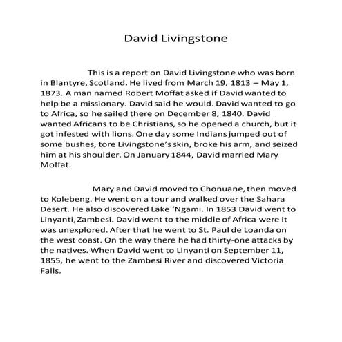 David Livingstone | PDF