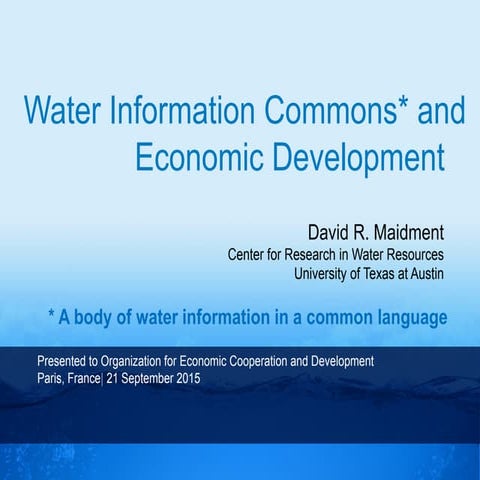 David Maidment & Richard Hooper @OECD - 21 Sept 2015 - Water Policy in ...