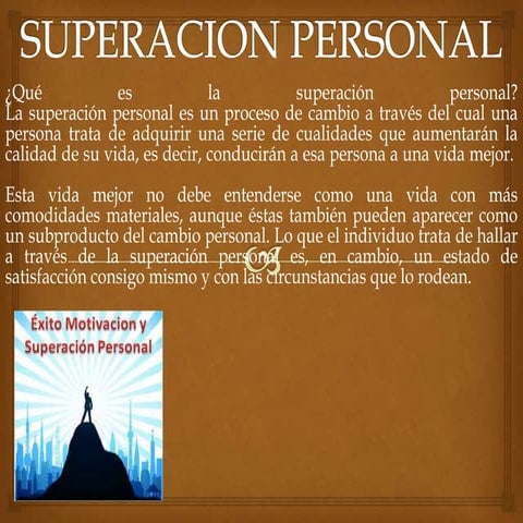 Ocho aspectos de la superación personal | PPT