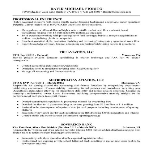 David michael fiorito resume | PDF