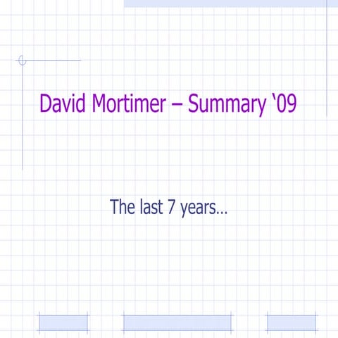 David Mortimer – Summary ‘09 | PPT