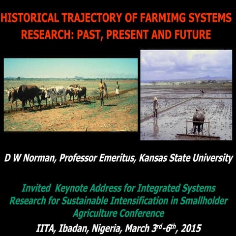 Historical Trajectory of Farming Systems Research: Past, Present and ...