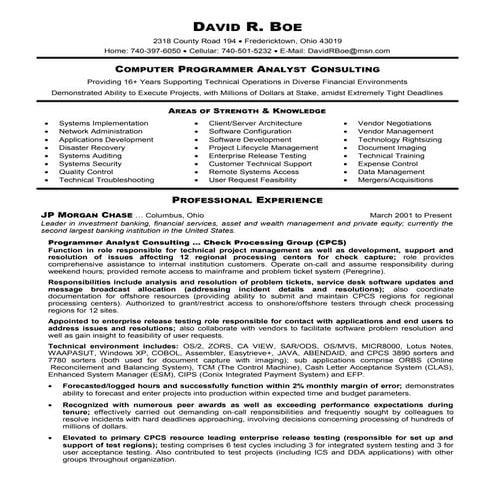 David R Boe Resume | DOC