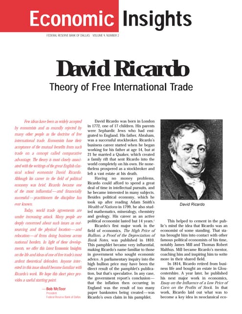 Economist, David Ricardo's Works | PPT