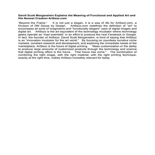 David Scott Morganstein Explains the Meaning of Functional and Applied ...