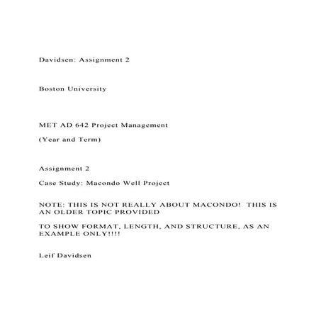 Davidsen Assignment 2 Boston University MET.docx
