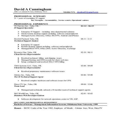 Davids resume 2015 | DOCX