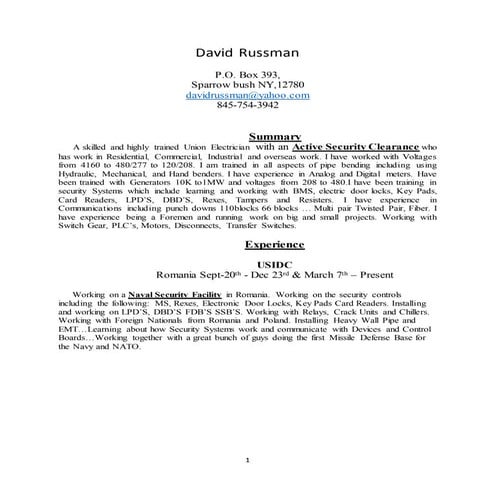 resume final draft | PDF