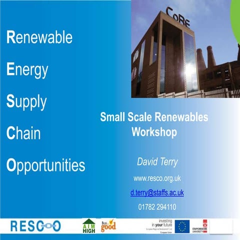 Welcome....Small Scale Renewables - by David Terry | PPT