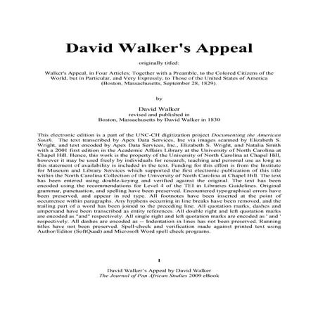 David Walker's Appeal | PDF