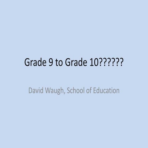 Grade 9 to 10 Course Selection Parents 2013 2014 | PPT