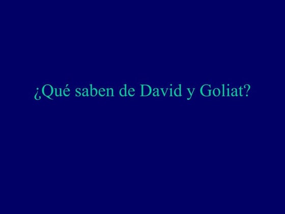 Historia de david y goliat | PDF