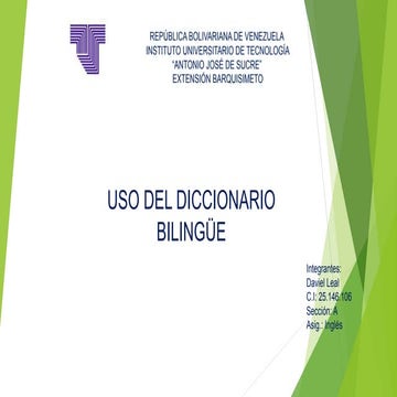 Uso del Diccionario Bilingue | PDF