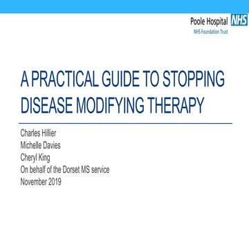 A practical guide to stopping disease modifying therapy | PPTX