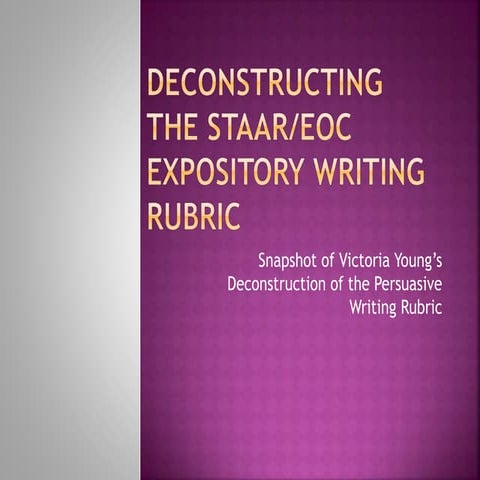 Davis e1 deconstructing the writing rubric | PPTX