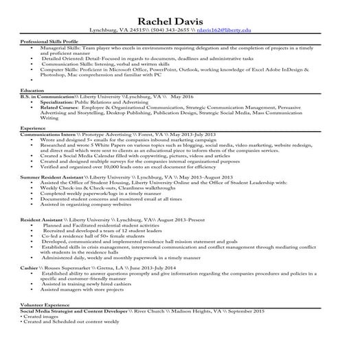 Davis, Rachel_Resume | PDF