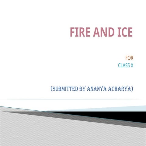 FIRE AND ICE BY ROBERT FROST | PPTX