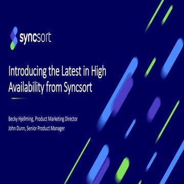 Introducing the Latest in High Availability from Syncsort | PDF