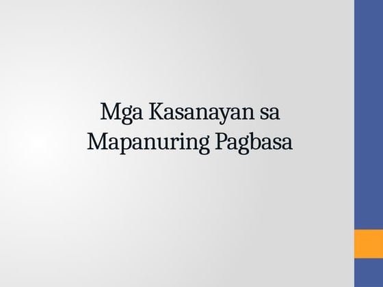 Mapanuring pagbasa | PPTX