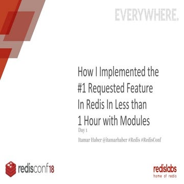 How I Implemented The 1 Requested Feature In Redis In Less Than 1 Hour With Modules Ppt 