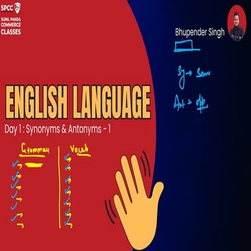 Comprehensive Vocabulary Guide: Synonyms & Antonyms Explained | PDF