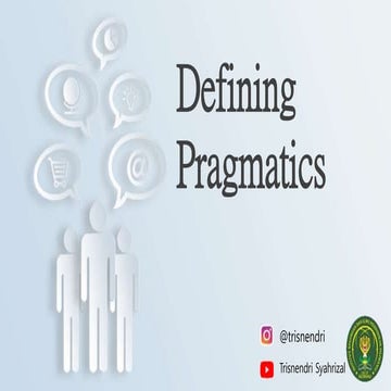 Mother Tongue Bilingual- Definition of Pragmatics | PPTX