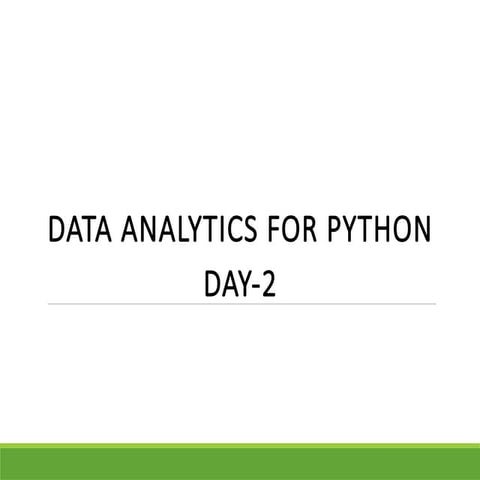 python basic for data analytics for libraries | PPTX