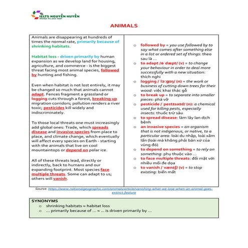 DAY-5-ANIMALS-ielts-nguyenhuyen.pdf1234345 | PDF
