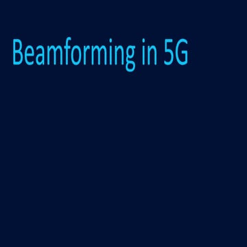 Beamforming in 5G, MU-MIMO, 5G Antenna arrey | PDF
