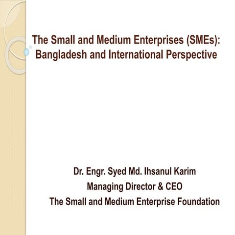 Introduction to small & Medium Enterprises (SMEs) | PPTX