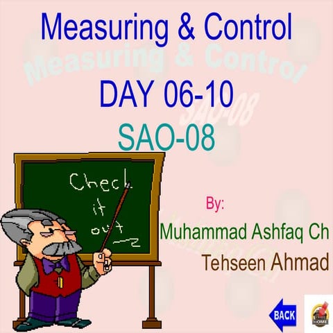 Instrumentation training Measuring and Control day 6 to 10 | PPT