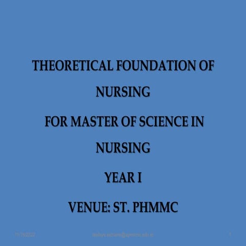Theoretical foundation of nursing | PPT
