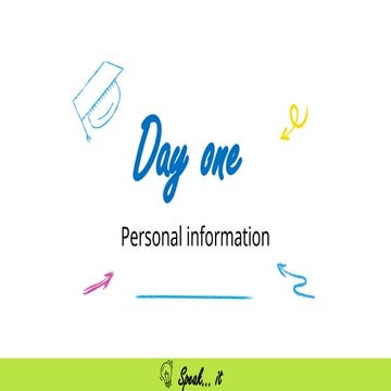 First English Lessons, personal information, alphabeth. | PPTX