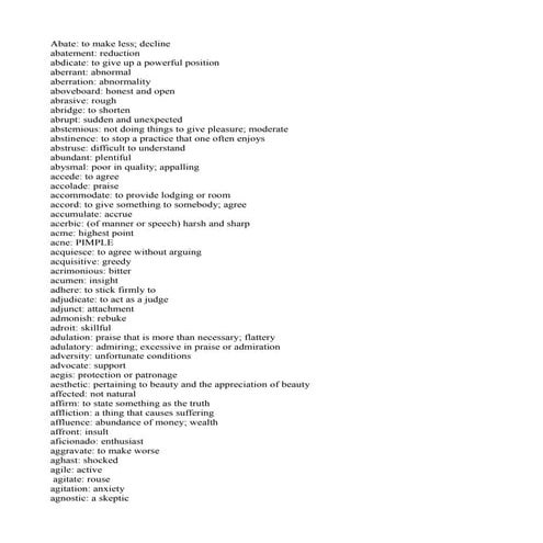 Kaplan 900 words and high frequency words for gre | PDF