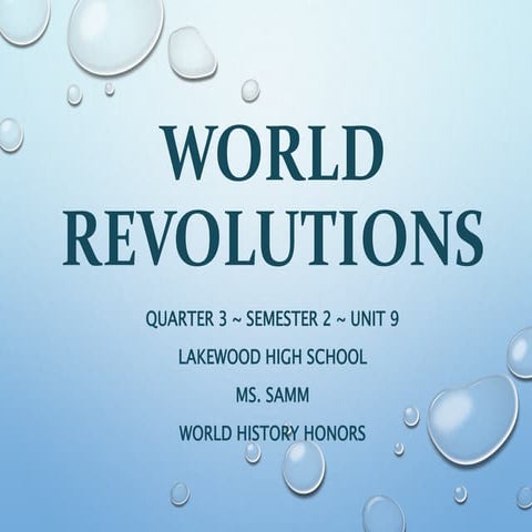 Unit 9: World Revolutions - American Revolution | PPTX