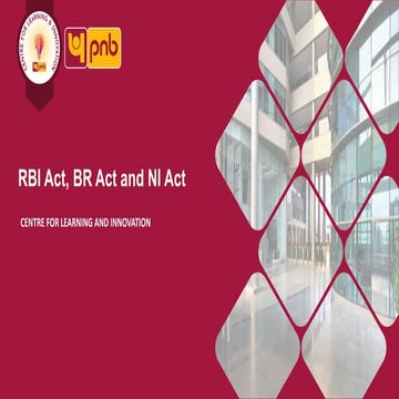 Day1-RBI Act BR Act Day1-RBI Act BR Act banking System | PDF