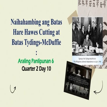 The Hare-Hawes Cutting and Tydings-Mcduffie Law | PPTX