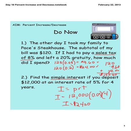 Day 10 percent increase and decrease | PDF