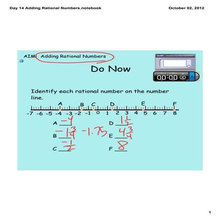 Day 14 adding rational numbers | PDF